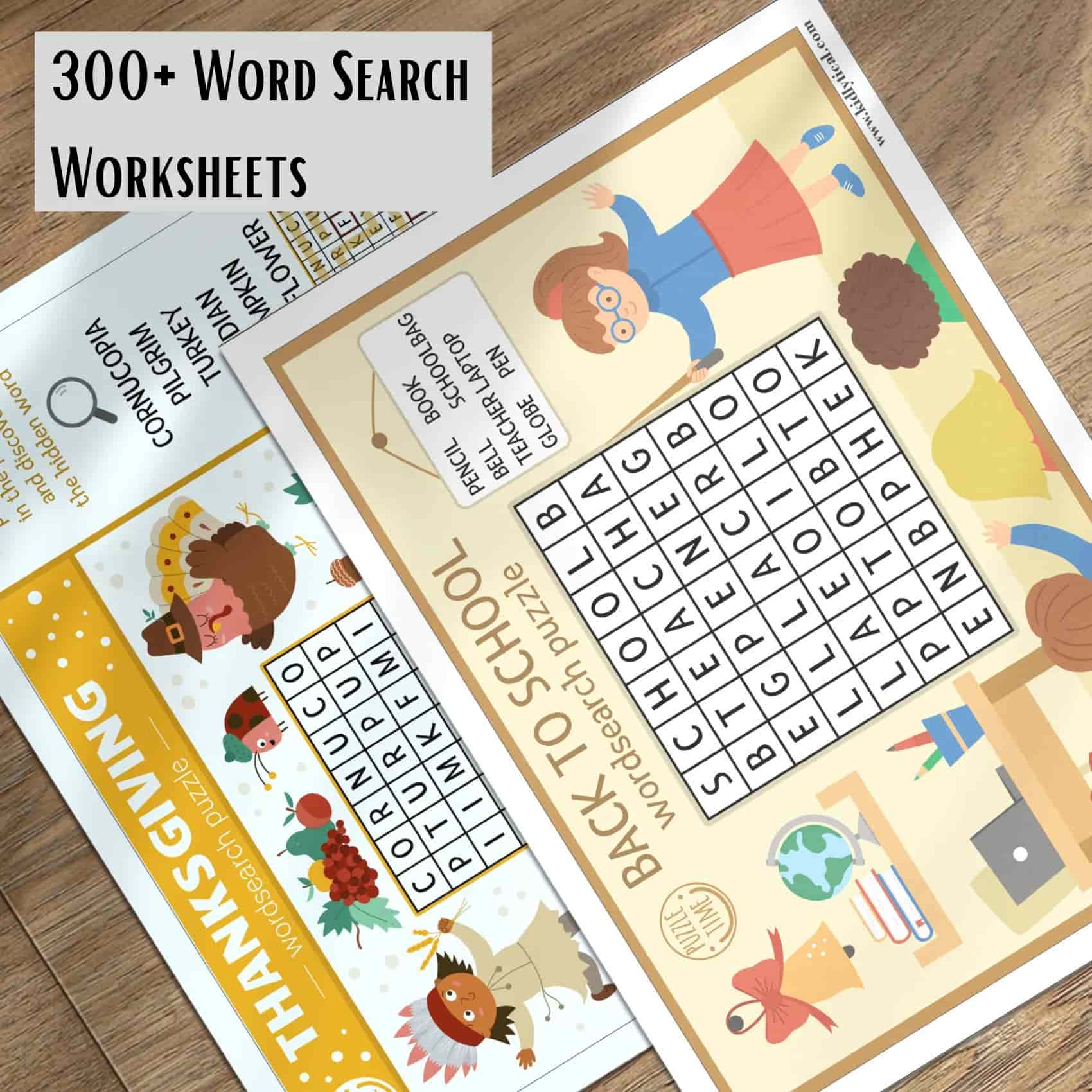 300+ Word Search Worksheets – bundleslide.com